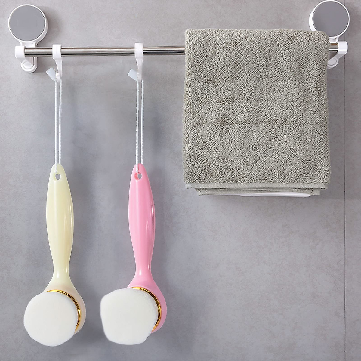 Beomeen 2 Pack Soft Bristle Facial Cleansing Brush for Deep Pore Cleaning, Face Exfoliating Scrub Brush for Face Cleansing Skincare Massaging (Pink and Jade White)