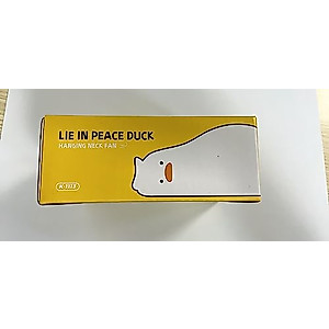 Portable Neck Fan, Hanging Neck Fan with Adjustable Lanyard, USB Rechargeable Mini Hand Held Fan，3 Wind Speed Personal Fan, Cute Bladeless Fan for Home Office Outdoor Travel (LIE-IN-PEACE DUCK)