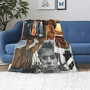 lofeeke Pompom Fringe Fleece Blanket Outer Banks JJ Flannel Throw Blankets for Couch & Bed 40"x30"