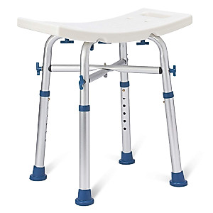 Zler Heavy Duty Shower Chair - Adjustable Shower Stool for Inside Shower,Tool Free Assembly, Anti-Slip Shower Bench for Elderly, Senior, Handicap & Disabled (500lb Capacity)