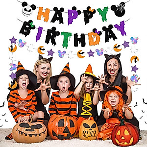 lawfly Halloween Mickey Inspired Banner Garland Mickey Minnie Halloween Decorations for Mickey Minnie Theme Halloween Party Birthday Party