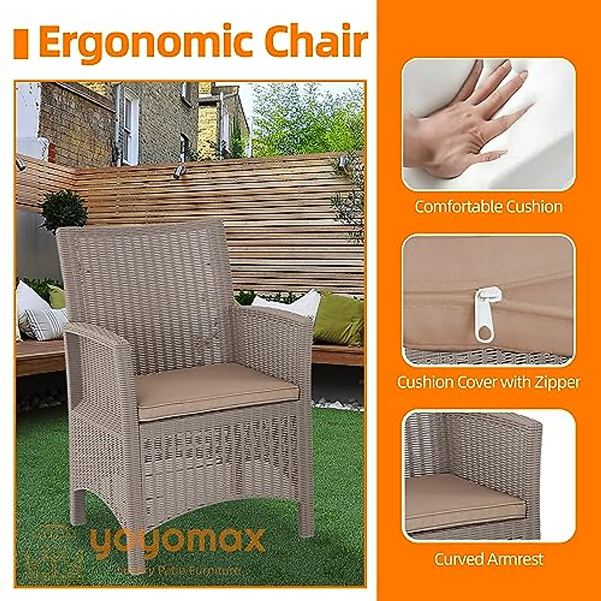 yoyomax 2 Pieces Outdoor Patio Furniture Set, Black