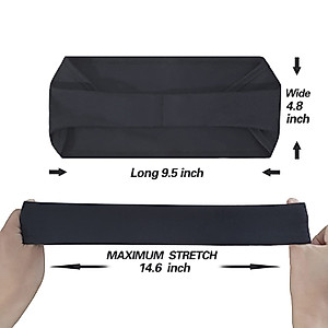 Acozycoo Mens Running Headband,5Pack,Mens Sweatband Sports Headband for Running,Cycling,Basketball,Yoga,Fitness Workout Stretchy Unisex Hairband (Black, red, green, dark gray, ocean blue)