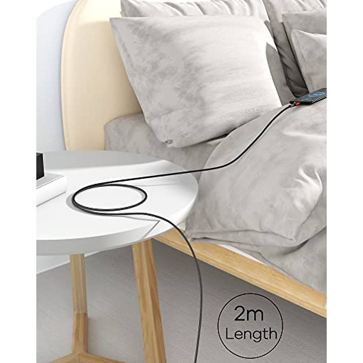 ziwodiv USB-C Cable, 2M/3.1A Type C to Type C Cable Nylon Braided USB A to USB C Cable, Fast Charging Cable Compatible with Samsung Galaxy S22 S21 S10 S9 Note 9 8, MacBook, iPad, Huawei, Xiaomi, Sony