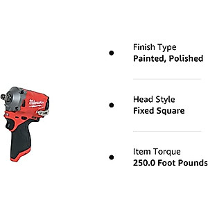 Milwaukee M12 FUEL 12V Lithium-Ion Brushless Cordless Stubby 1/2 in. Impact Wrench (Tool-Only) + Accessory