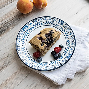 Corelle Vitrelle 6 PIECE Dinner Plates Set, Triple Layer Glass and Chip Resistant, Lightweight Round Plates, Portofino