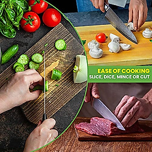 Damascus Chef Knife 8 Inch Japanese Professional 67 layer High Carbon Super Sharp Kitchen Cooking Knife, Ergonomic Ebonywood Handle With Gift Box - Anti-Rusting Forged Cutlery Knife