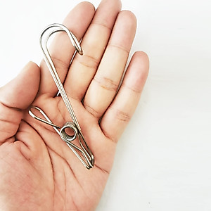 JZMYXA Stainless Steel Clothes Pins, 304 Stainless Steel Metal Long Tail Clothes Pins Stainless Steel Hook Clothes Pins Large Rust-Proof Clothes Pins (24)