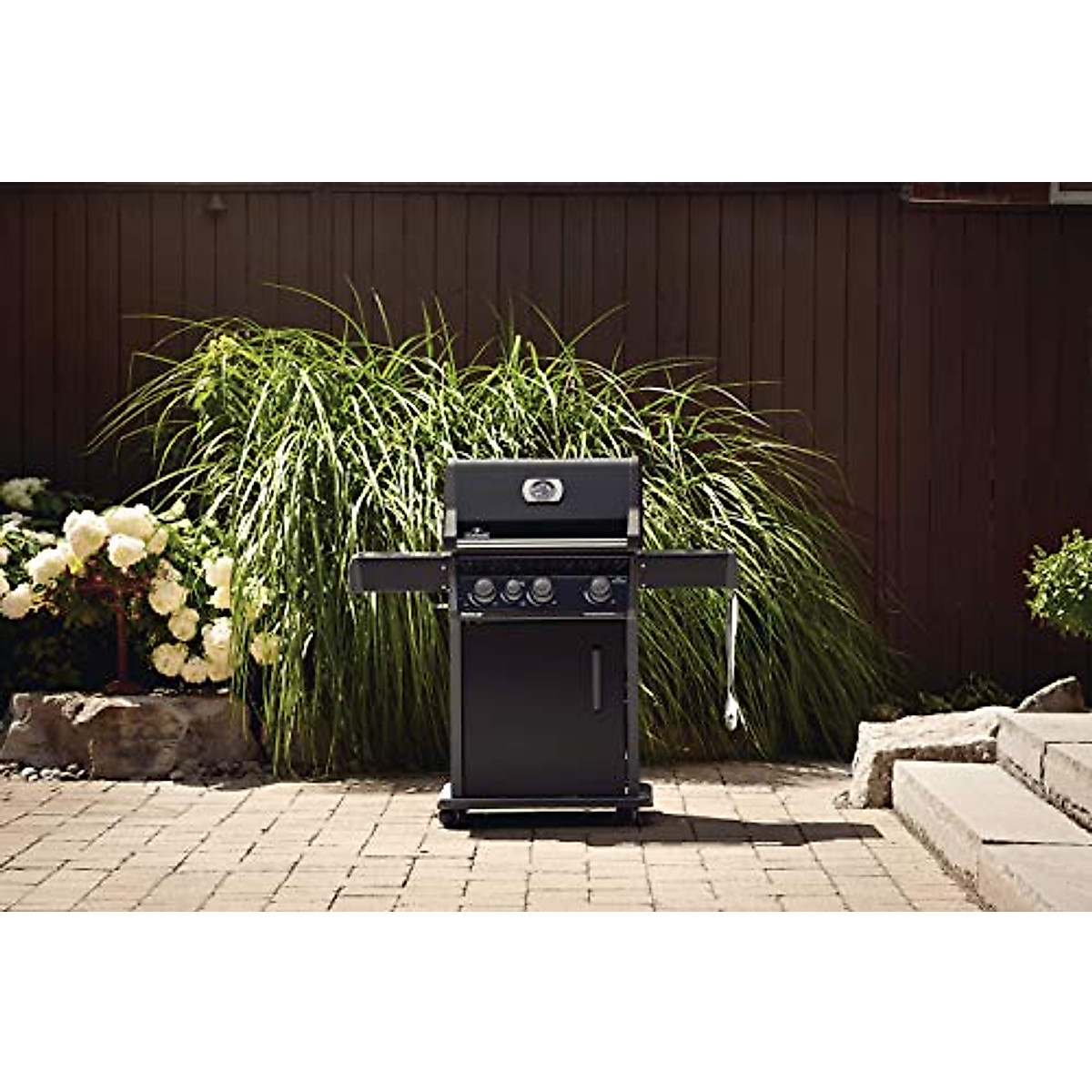 Napoleon Rogue XT 425 BBQ Grill, Black, Propane Gas - RXT425SIBPK-1 With Three Burners, Infrared Sear Station Side Burner, Barbecue Gas Cart, Folding Side shelves, Instant Failsafe Ignition