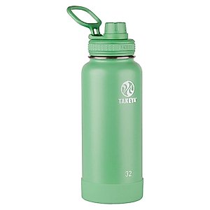 Takeya Actives 32 oz Vacuum Insulated Stainless Steel Water Bottle with Spout Lid, Premium Quality, Mint