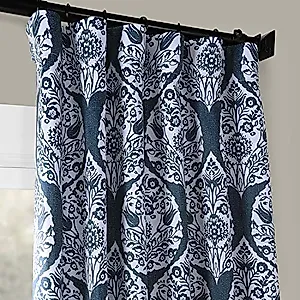 HPD Half Price Drapes Printed Room Darkening Curtains for Living Room & Bedroom 50 X 96, BOCH-KC108B-96 (1 Panel) Woodcut Green