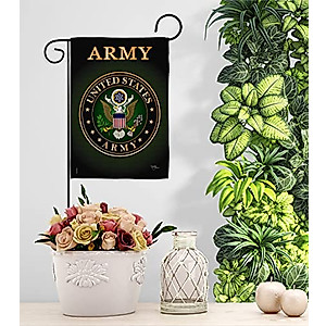 Breeze Decor US Army Garden Flag Armed Forces Rangers Official Licensed United State American Military Veteran Retire Decorative, 13"x 18.5", Thick Fabric