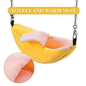 Jetec 2 Pieces Hamster Hammock Soft Bed Small Pet House Animals Hamster Hanging House Cage Nest for Guinea Pig Rat Chinchilla Sleep and Play (Banana and Pineapple)