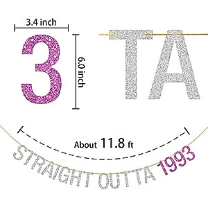 Deloklte Straight Outta 1993 Banner - Happy 30th Birthday Party Decoration for Women - Cheers to 30 Years, Fabulous Since 1993 Birthday Party Banner Photo Booth Props