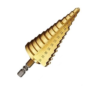 Nxtop Titanium Step Drill Bit High Speed Steel 13 Steps Hex Shank 6-35MM