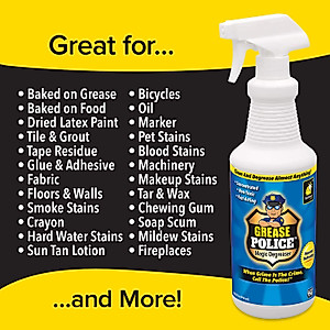 Grease Police Magic Degreaser by BulbHead - Super-Concentrated Degreaser and Cleaner Spray For Kitchen, Bathroom, and More - Emulsifies Grease & Grime on Contact, No Hard Work