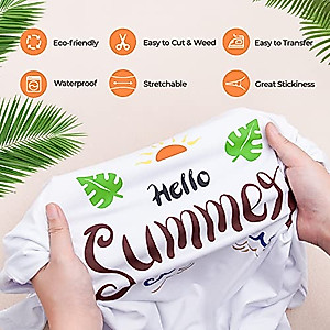 HTV Heat Transfer Vinyl - 30 Packs 12" x 10" Ultra-Stretchable Iron on Vinyl for T-Shirts, 15 Vibrant Colors HTV Vinyl Bundle, Upgraded PU Heat Transfer Vinyl Sheets, Premium HTV Vinyl for Cricut