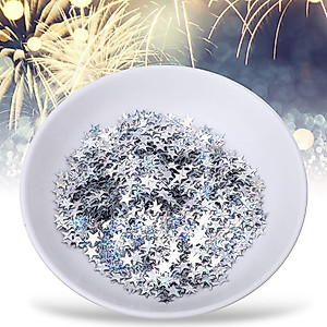 Star Confetti Sprinkles Table Confetti Glitter Confetti Silver Metallic Confetti Gold Confetti for Christmas Wedding Birthday Decoration 60g(silver)
