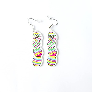 Pingyongchang Cute Easter Acrylic Earrings Set Easter Dinosaur Egg Bunny Drop Earrings Happy Easter Rabbit Dangle Earrings for Women Holiday Party Jewelry Gifts-Rabbit