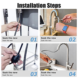 Compatible with Moen Faucet 150259 Pull Down Hose Replacenent Kit, Kitchen Faucet Pull Down Kitchen Faucet Replacement Part 187108, 1-Pack Gray