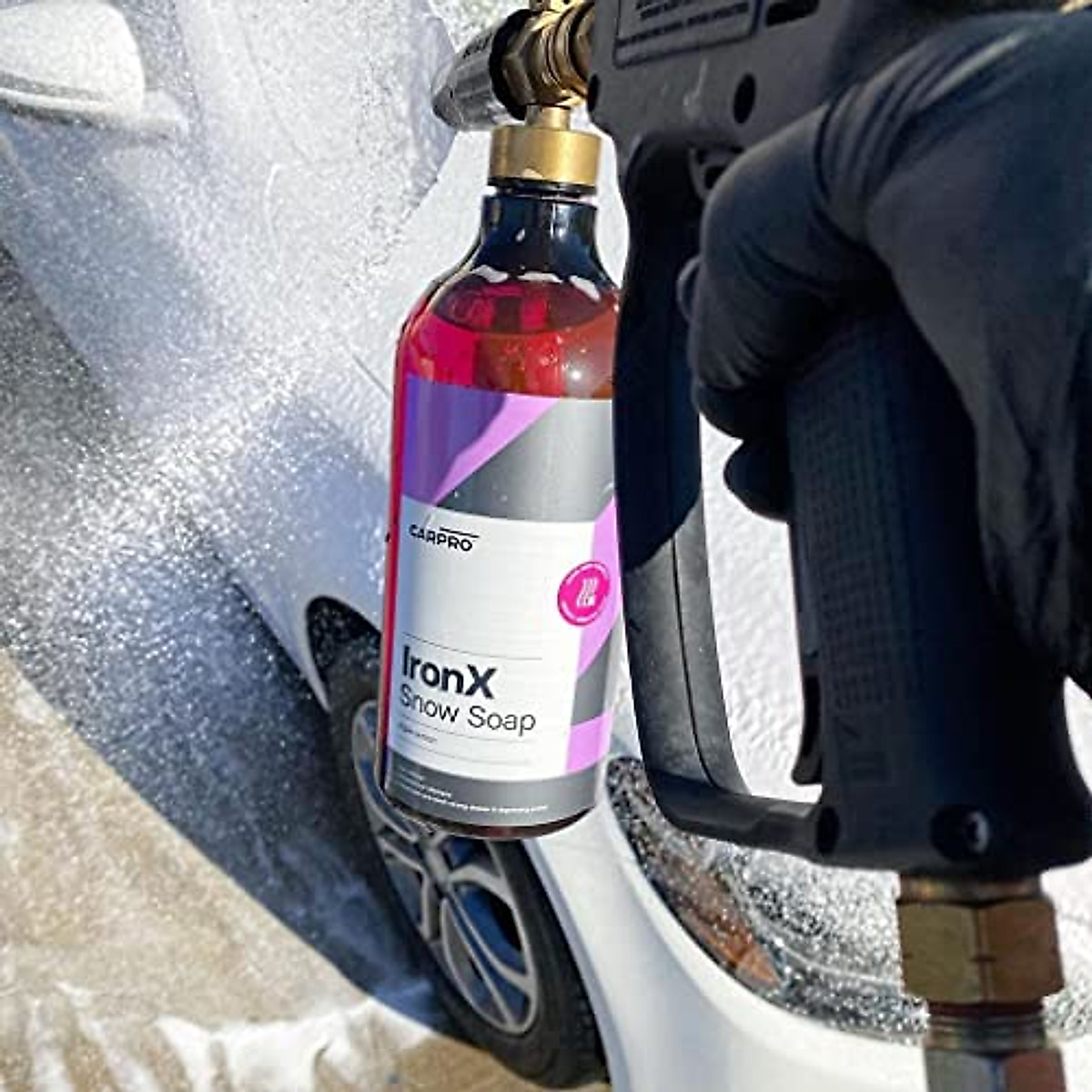 CARPRO IronX Snow Soap - Use on paint, glass, wheels, headlights, plastic trim, & clear bras - Liter (34 oz)