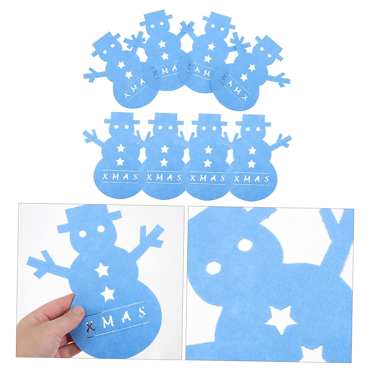 NOLITOY 32 Pcs Utensil Holder for Party New Year Cutlery Holder Silverware Holder for Party Xmas Silverware Holder Utensil Holders Utensil Pouch Blue Felt Cutlery Set Tableware Felt Cloth