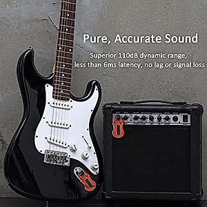 summina 5.8GHz Wireless Guitar System Rechargeable Audio Transmitter Receiver 4 Channels Audio System for Electric Guitar Bass