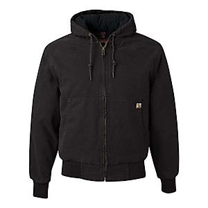 Dri-Duck Men's 5020 Cheyenne Hooded Work Jacket, Black, 4X-Large
