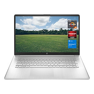 HP Laptop, 17.3" Non-Touch 60Hz Full HD (1920x1080), AMD Ryzen 5 5500U, 32GB RAM, 1TB PCIe SSD, AMD Radeon, HDMI, Webcam, WiFi, Bluetooth, Windows 11 Home, Natural Silver