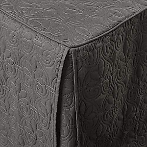 Madison Park Quebec Split Corner Quilted Bedspread Classic Traditional Design All Season, Lightweight, Bedding Set, Matching Shams, King(79" x81+24D), Damask Quilted Dark Grey 3 Piece