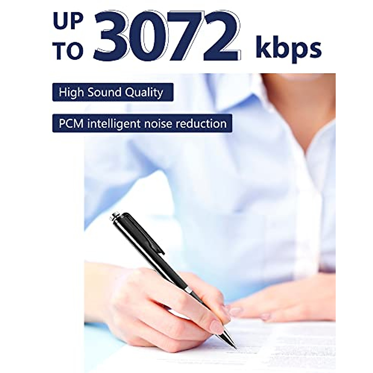 64GB Digital Voice Recorder - 3072Kbps, XIXITPY Voice Activated Recorder with PCM Noise Reduction for Lectures Meetings Classes, Audio Recorder for Portable MP3 Playback