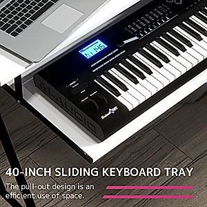 Acme Furniture Suitor Music Recording Studio Desk, 47 x 28 x 38, White & Black