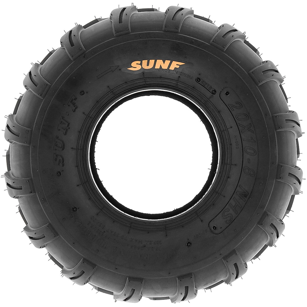 SunF A003 ATV/UTV/Lawn-Mowers Off-Road Tire 20x10-8, 6 PR, Directional Tread (Pair of 2)