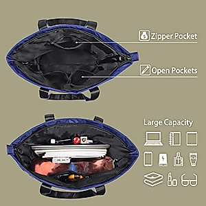 CLOUDMUSIC Gym Tote Shoulder Bag Shopping Travel For Girls Women(Dark Blue)