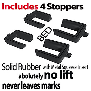 iPrimio No Lift - Bed and Furniture Stopper - Requires No Lifting of Your Bed - It Works - Caster Cups Keeps Bed and Furniture from Sliding Bed Caster Stopper. Solid Rubber (4, Black)