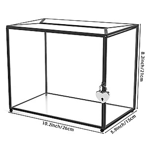 Lemicin Transparent Acrylic Wedding Card Box with Lock, Slot Envelope Holder for Wedding Reception Bridal Shower Birthday Baby Shower Election Votes Graduation Parties Honeymoon Fund Memory Box