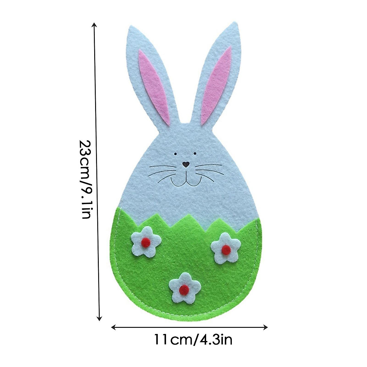 Shujing Easter Silverware Holder Pocket | Easter Bunny Felt Kitchen Utensil Holder | DIY Kitchen Cutlery Holders for Easter Thanksgiving New Year