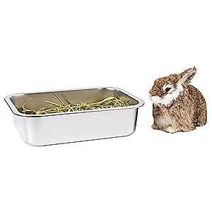 for Cat Litter Pan for Older Cats Stainless Steel Rabbit Litter Box Small Non Stick Smooth 18X14X4 in