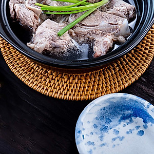 BEEHOMEE Trivets for Hot Dishes - Woven Rattan Trivets Hot Pads for Dinning Table,Kitchen Heat Resistant Straw Dish Coasters Placemats Pot Holder (8.66 Inch)