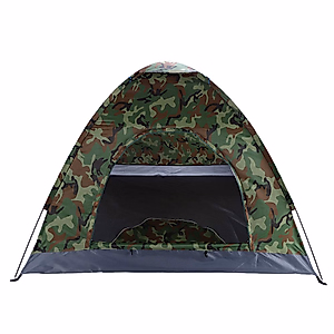 Portable Camping Tent Picnicing Fishing Hiking Canopy Tent,Camouflage Camping Dome Tent for 3-4 Person