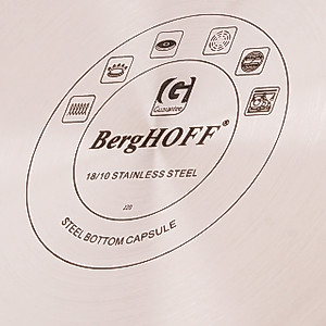 Berghoff Ouro Gold 18/10 Stainless Steel 2Pc Frying Pan Set Rose Gold Handle PFOA-free Induction Pots and Pans