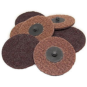 Benchmark Abrasives 3" Quick Change Nylon Surface Conditioning Discs for Sanding Polishing Paint Removal with Male R-Type Backing, Use with Die Grinder - (25 Pack)(Medium)