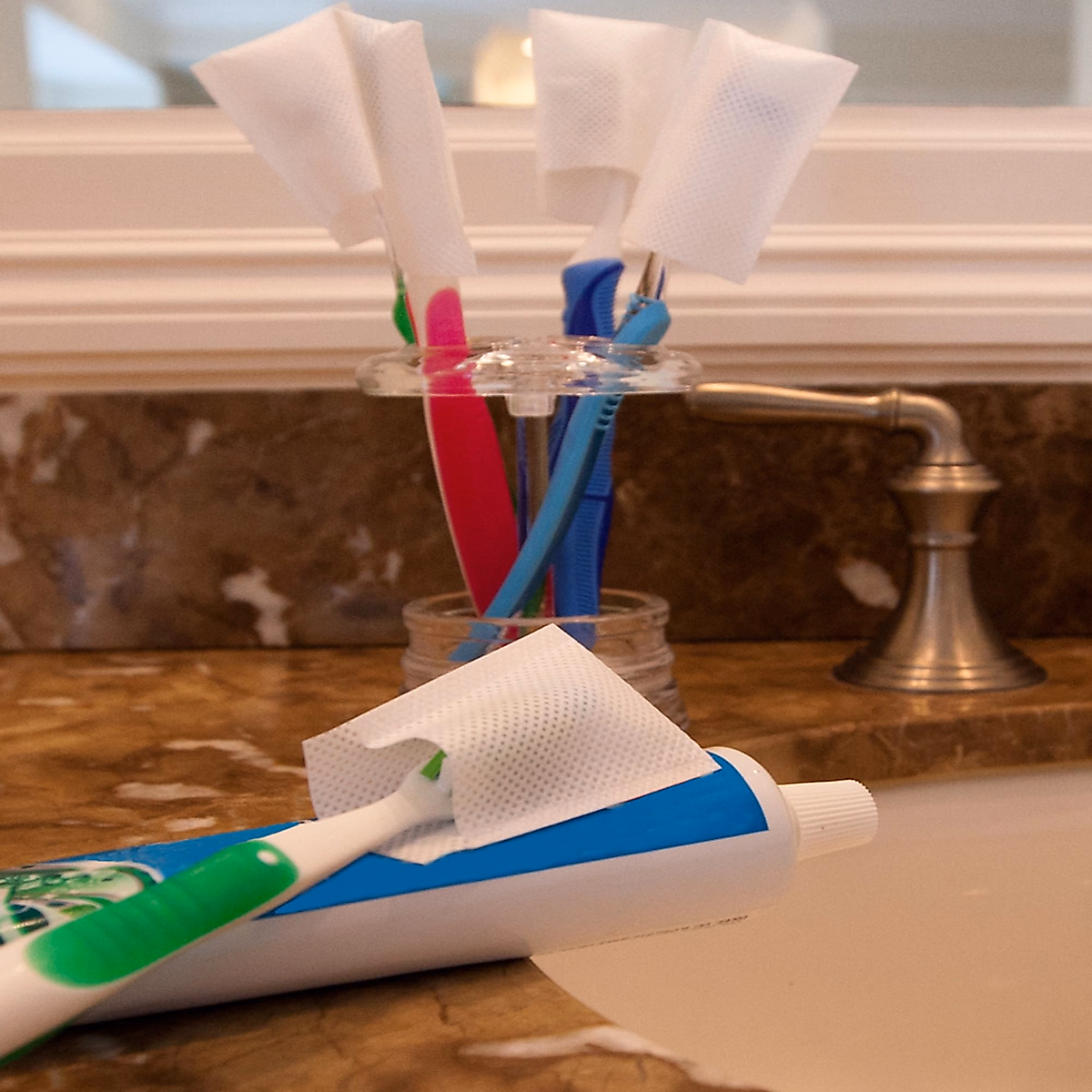 Intellident Toothbrush Shields - Pack of 3 Toothbrush Head Cover Caps - Breathable, Quick-Drying & Disposable - Perfect for Travel, Home & Office Use