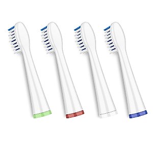 SRRB-4W Replacement Brush Heads for Waterpik Sensonic (SR-3000), Complete Care (WP-900), Complete Care 7.0 (WP-950, WP-952), Ortho Care (WP-940)