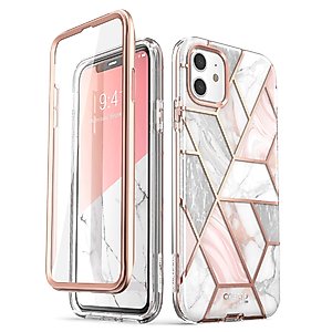 i-Blason Cosmo Series Case for iPhone 11 (2019 Release), Slim Full-Body Stylish Protective Case with Built-in Screen Protector, Marble, 6.1''
