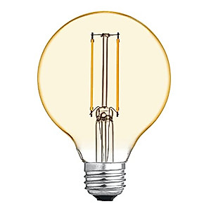 GE Vintage Style LED Light Bulb, 40 Watt, Amber Finish, G25 Globe Bulb (1 Pack)