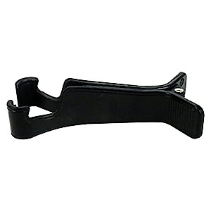 Universal Cell Phone Stand for Desk V Shape Tech Clip, Strong Spring Clamp with Soft Pad for Vertical and Horizontal Screen Viewing - Black