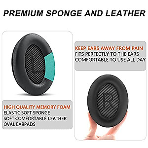 Replacement Ear Pads for Bose QC25 QC35 Headphones Earpads Cushions, Also Fits QuietComfort 2/QC15/QC35II/Ae2/Ae2i/Ae2w/SoundLink1&2/SoundTrue1&2 Around-Ear, Soft and Comfortable Memory Foam