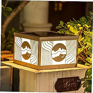 DOITOOL 1pc Post lamp Light for Outside Patio Fence Post Lights Fence Solar Lights Outdoor Fence Deck Cap Light Outdoor Column Lights Outdoor Pillar Light Outdoor lamp Lighting