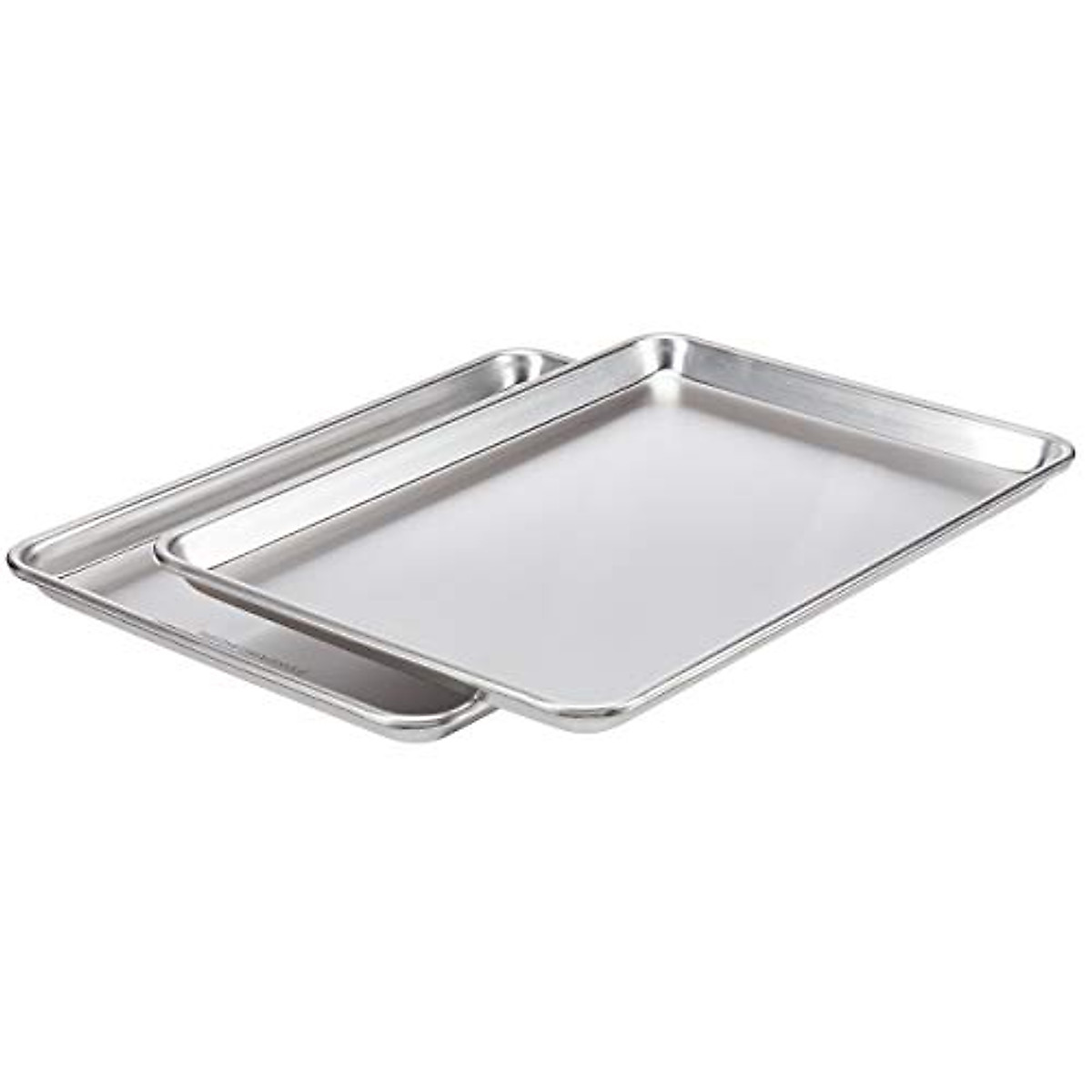 AmazonCommercial Aluminum Baking Sheet Pan, 1/2 Sheet, 17.9 x 12.9 Inch, Pack of 2